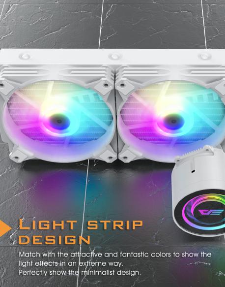 Darkflash DX240 white PC cooler CPU water Cooling Liquid with 12mm RGB ...