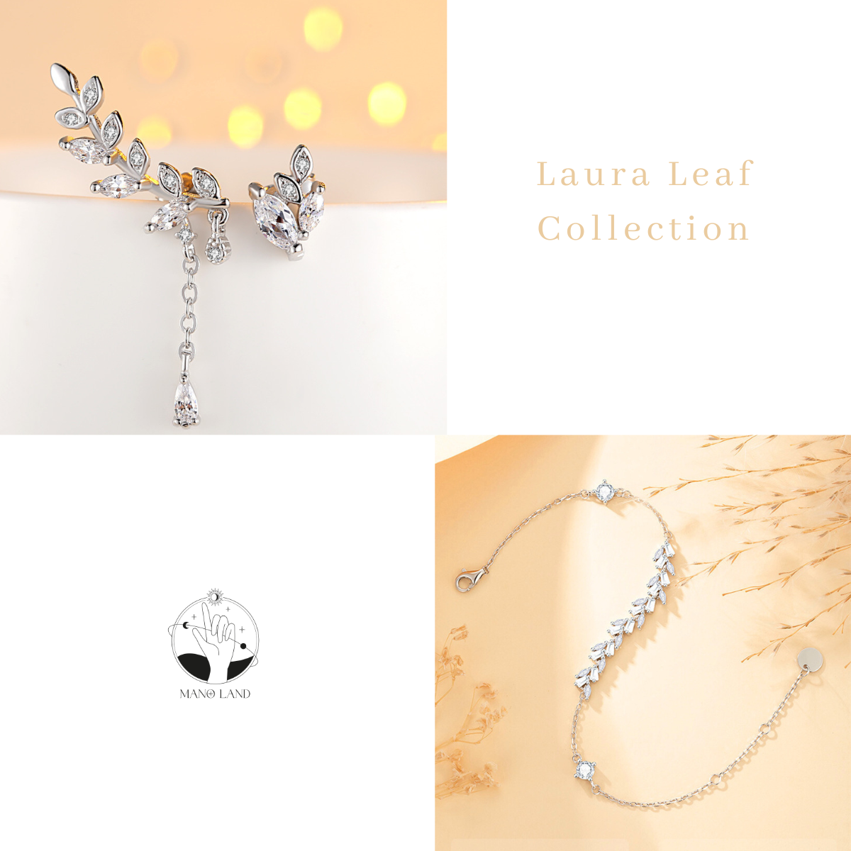 MNL💗Laura Leaf สร้อยข้อมือใบไม้ สวยงาม น่ารัก สร้อยข้อมือแฟชั่น สร้อย ...