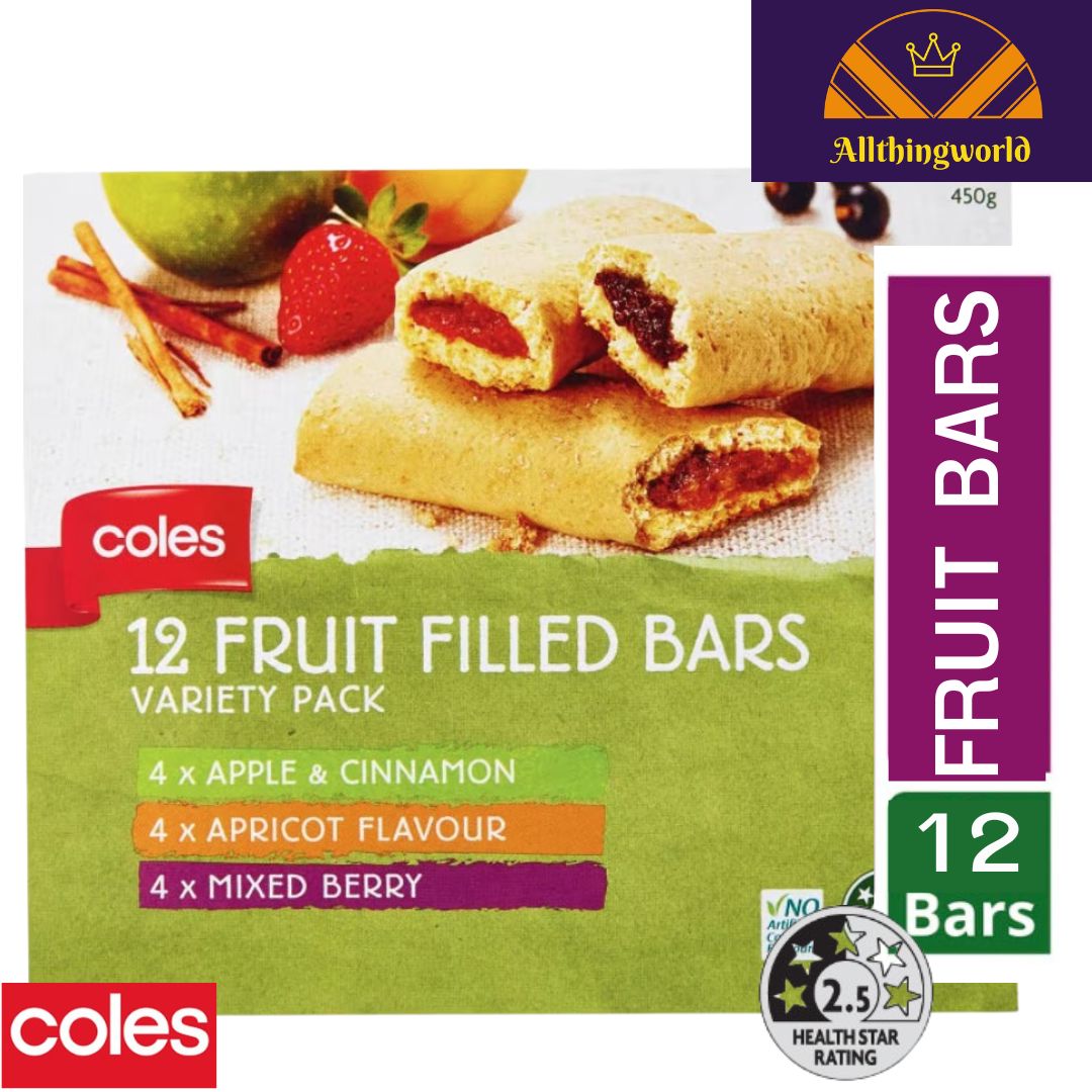 Coles 12 fruit bar mixed berry 450g โคลส์ ขนมปังสอดไส้ผลไม้ บิสกิตสอด ...
