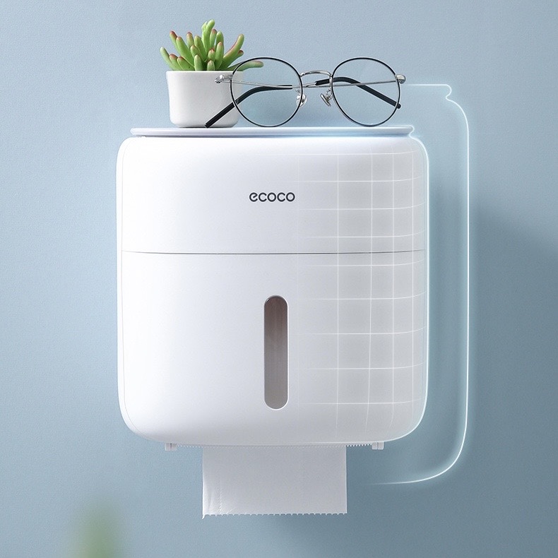 SY SHOP กล่องใส่ทิชชู กล่องทิชชู่อเนกประสงค์ กันน้ำ ติดผนังไม่ต้องเจาะ มี2แบบให้เลือก ECOCO - SY ...
