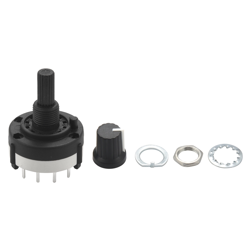 3P4T 3 Pole 4 Position Single Wafer Band Selector Rotary Switch w Knob ...