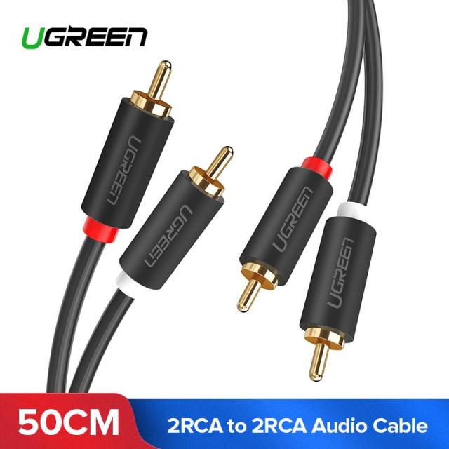 มีขาย UGREEN 2RCA to 2 RCA Male to Male Audio Cable Gold-Plated RCA ...