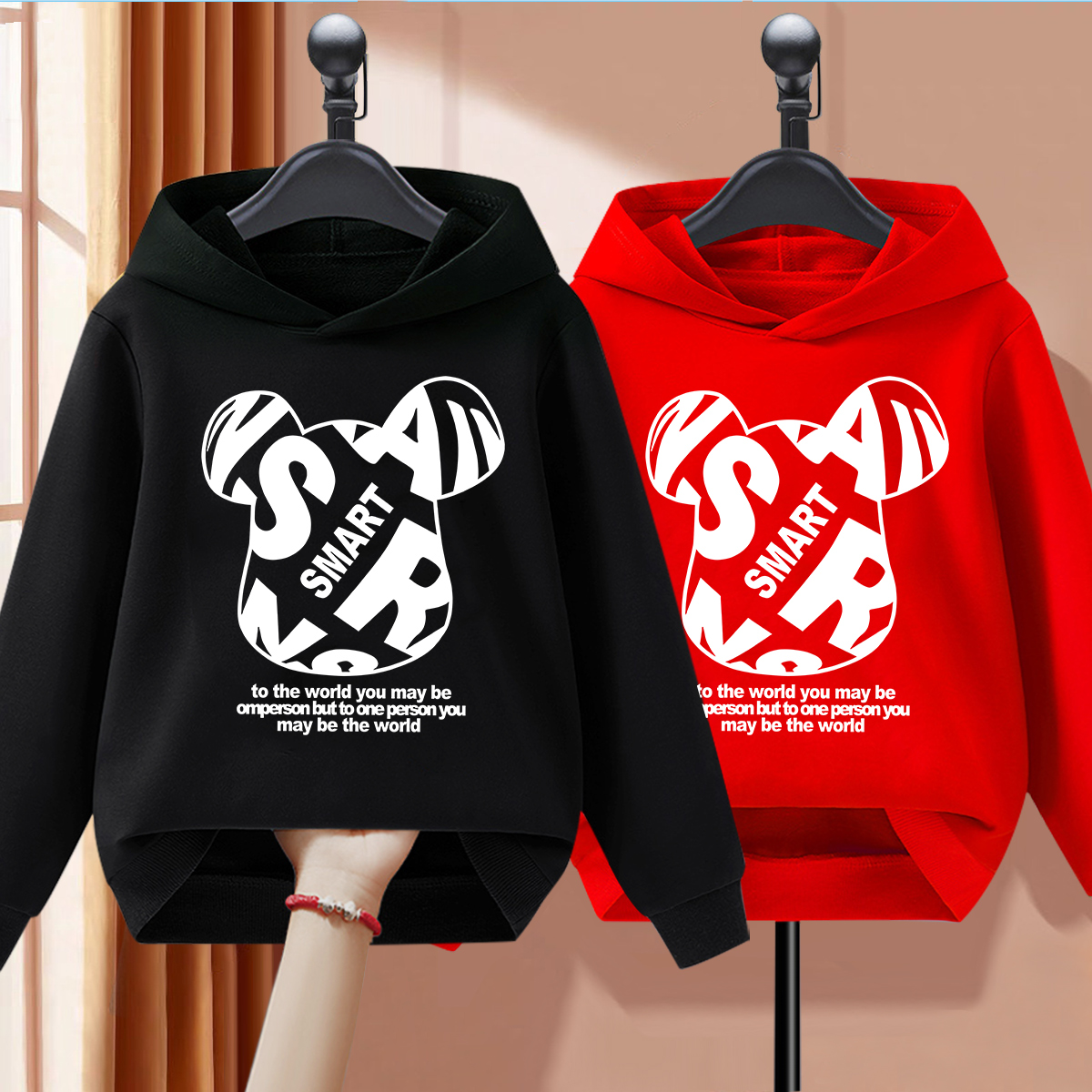 E377เสื้อกันหนาวเด็กสไตส์เกาหลี สกรีนลายการ์ตูนน่ารักใส่ได้ทั้งหญิงและ ...