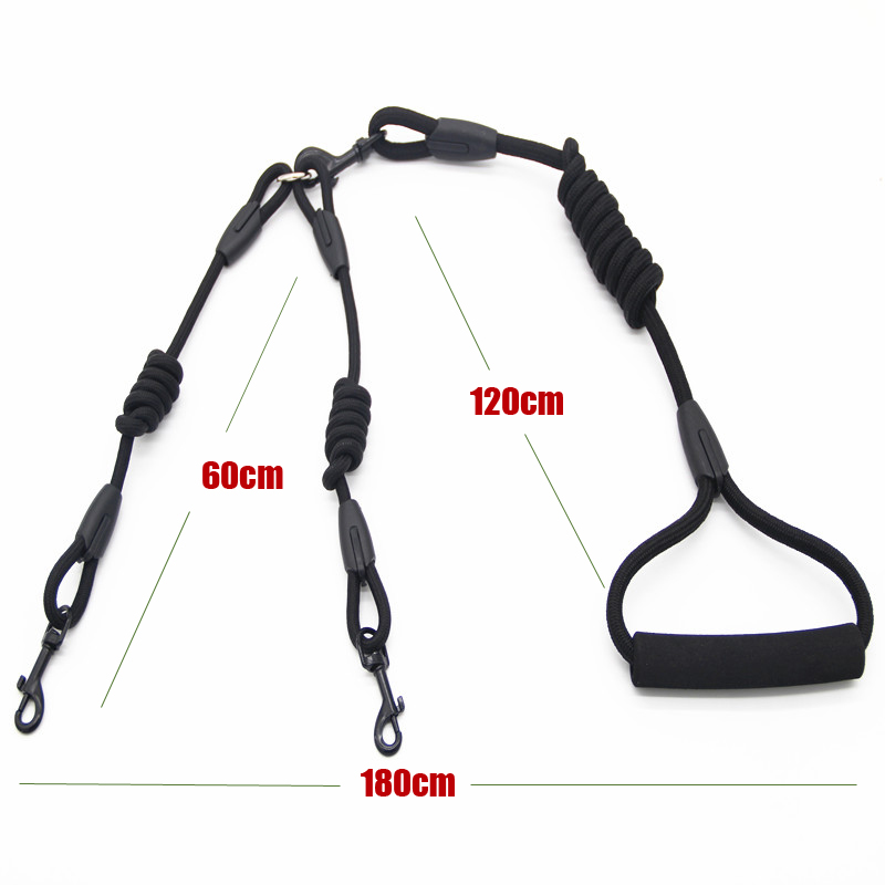 Dogs Double rope Nylon WALK 2 Two DOGS Leash COUPLER Double Twin Lead ...