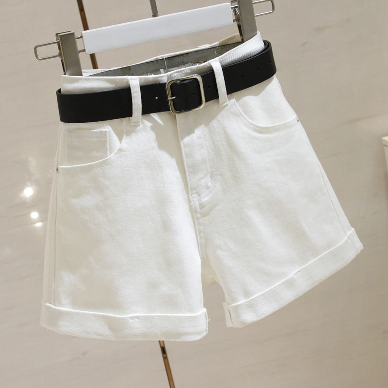 Denim Shorts For Women Solid High Waist Womens Crimping Summer New