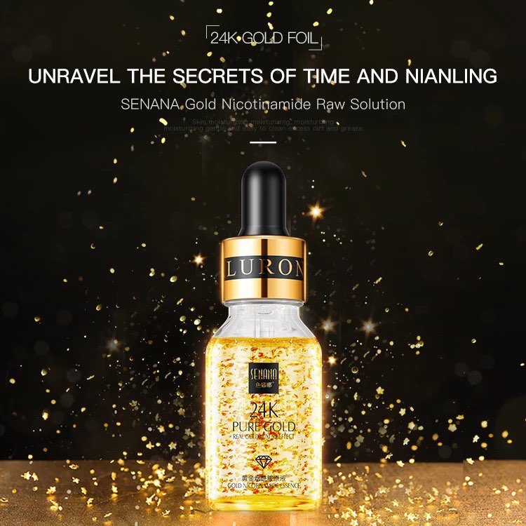 เซรั่มทองคำเพียวโกลด์ 15ml. SENANA 24K PURE GOLD ESSENCE 15ml. - MixASale