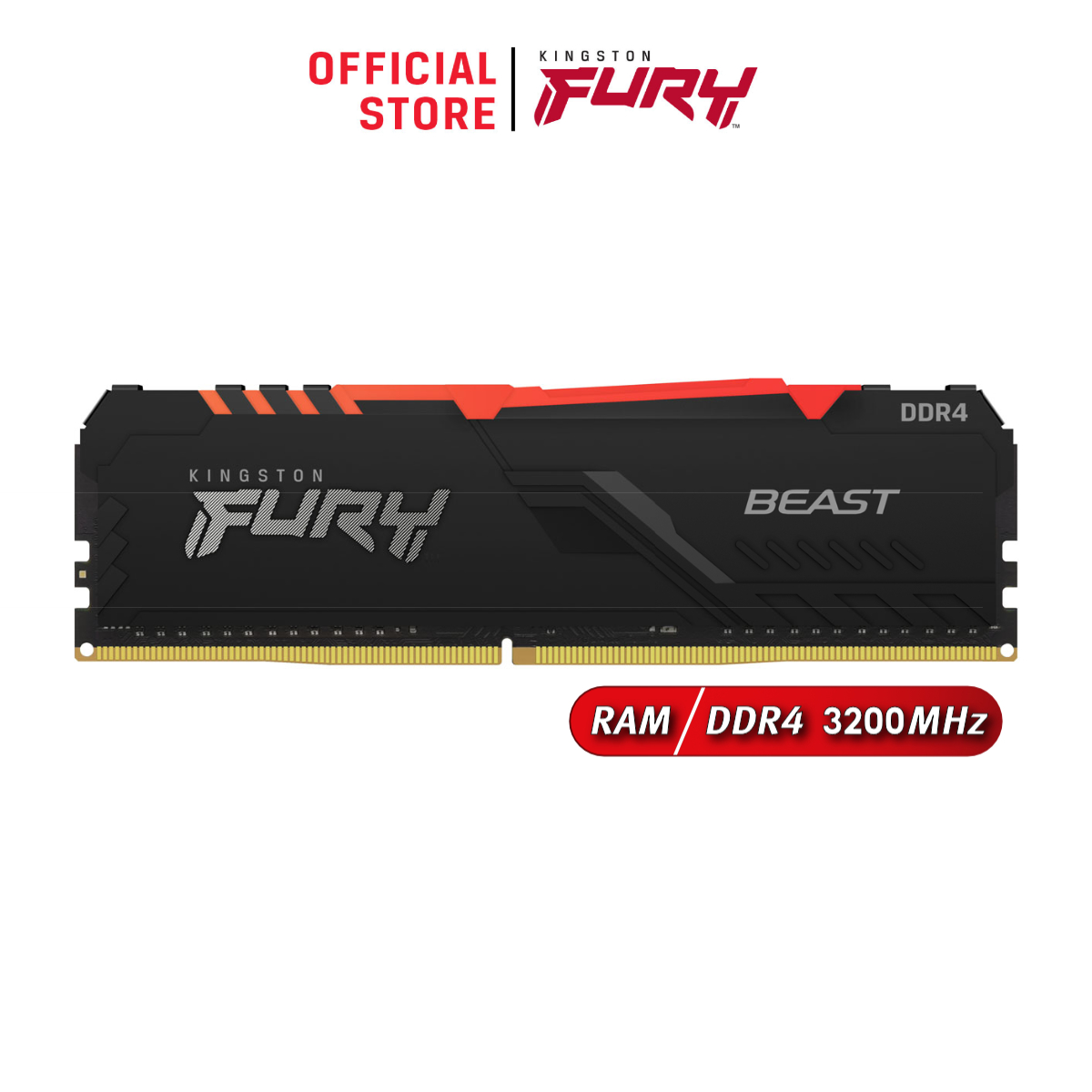 Kingston 8GB 3200MHz FURY Beast RGB Ram DDR4 CL16 DIMM - (KF432C16BBA8) - Kingston Official ...