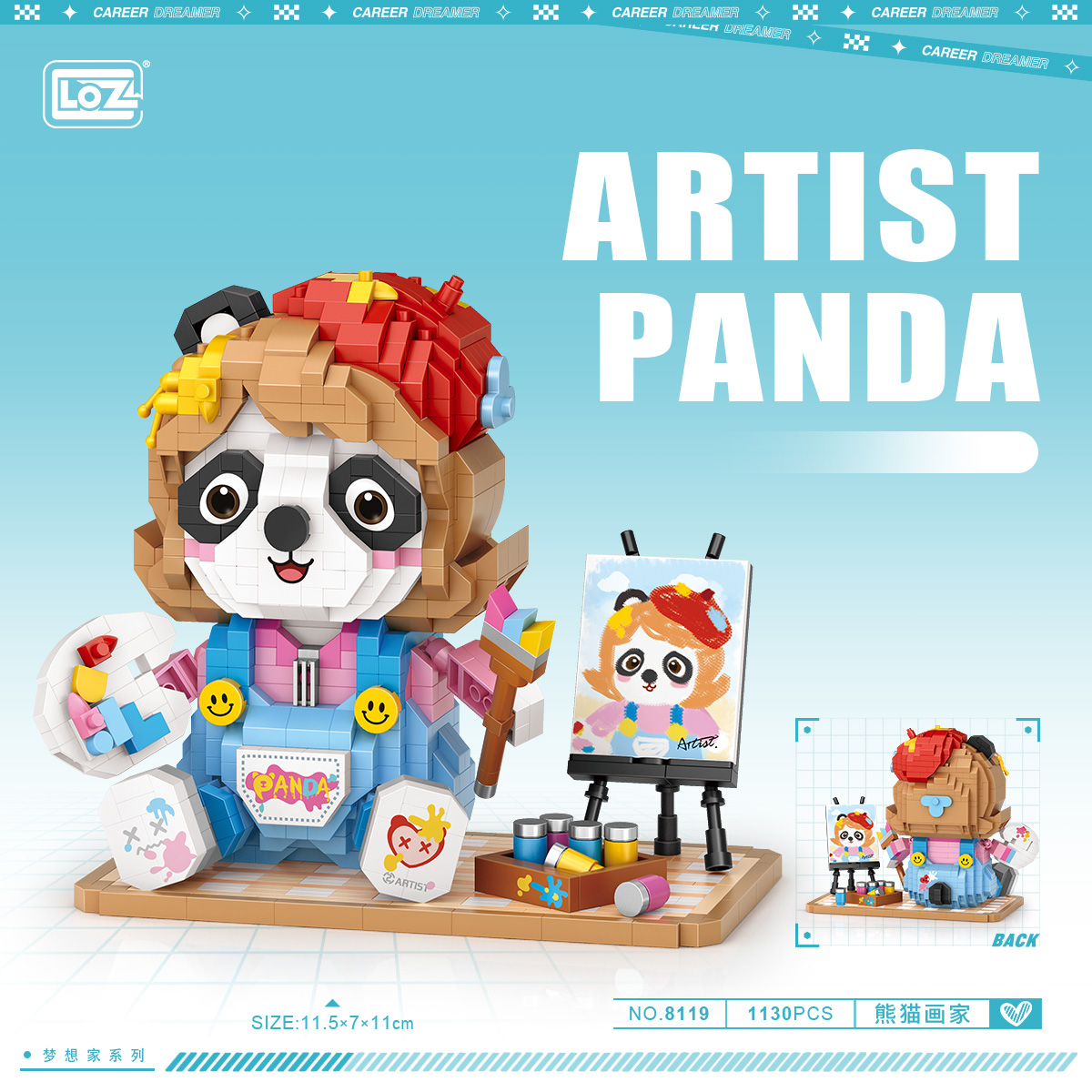 LOZ นาโนบล็อก Panda มีให้เลือก 3 แบบ Spaceman Panda Artist Panda Singer ...