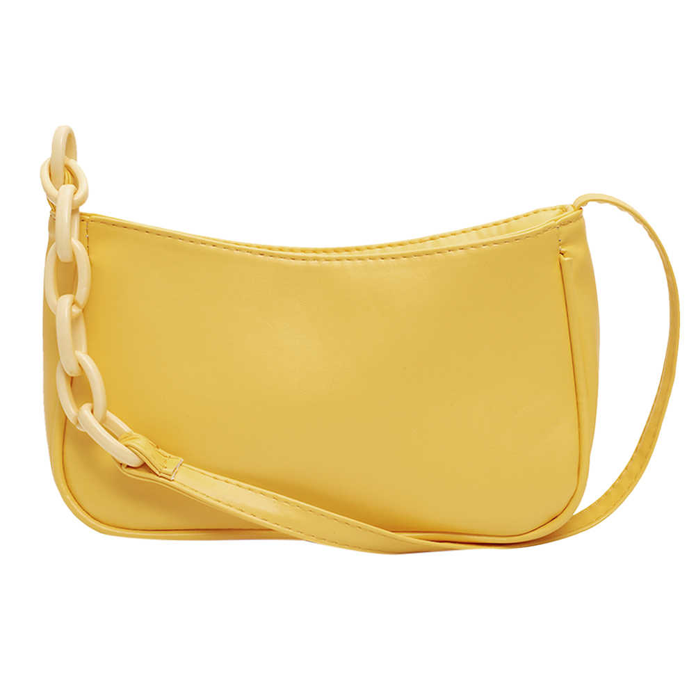 Female Leather Solid Color Chain Handbag Retro Casual All-match Women ...