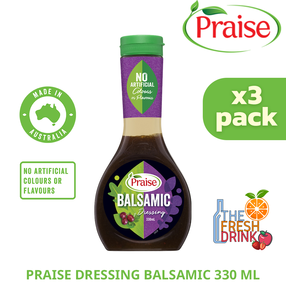 Praise Dressing Balsamic เพรส น้ำสลัด น้ำส้มสายชูบัลซามิก 330มล. แพ็ค 3 ...