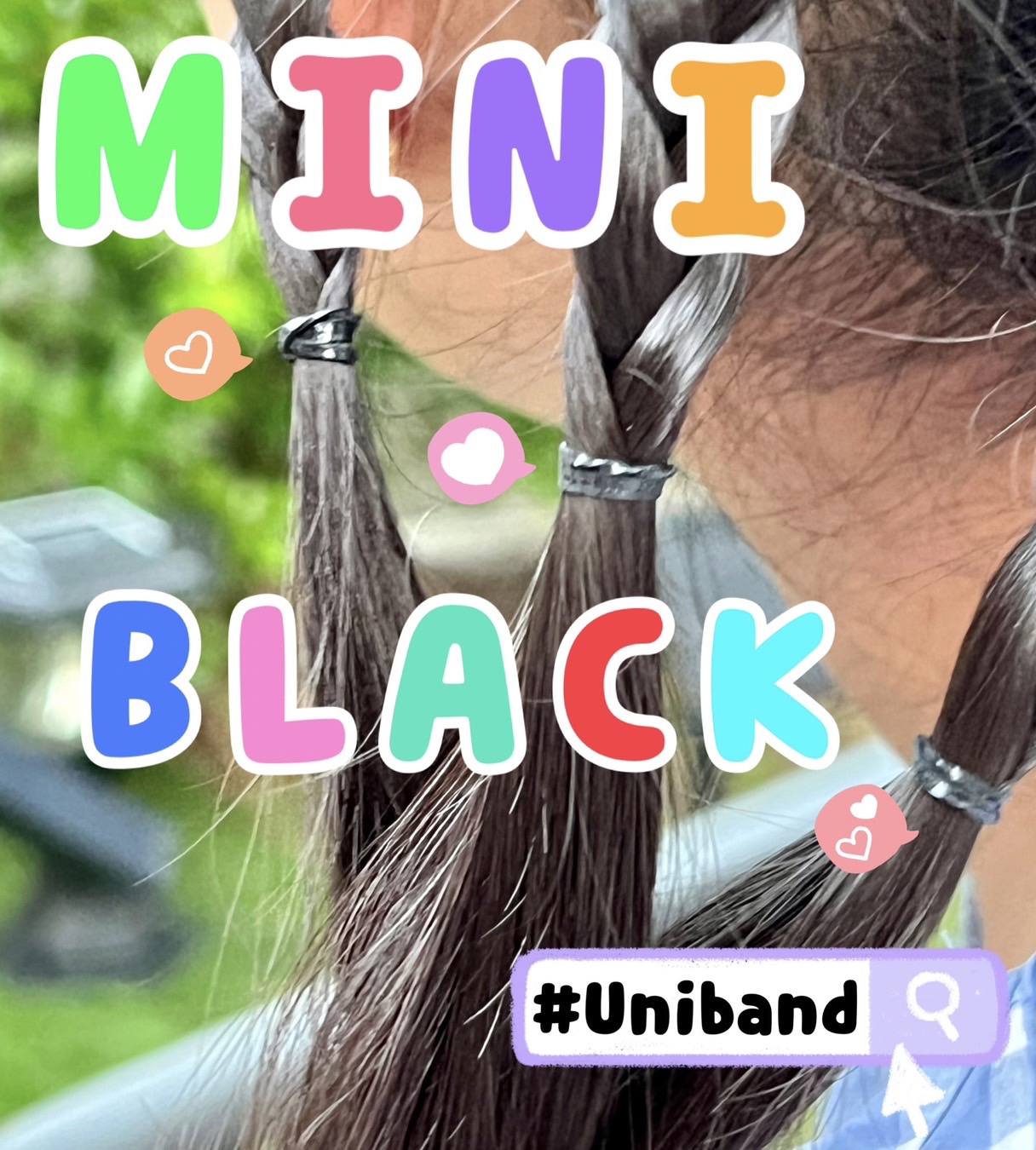 Uniband หนังยางรัดผม ไม่กินผม ไม่ดีดขาดง่าย TPU Mini Size Black ...