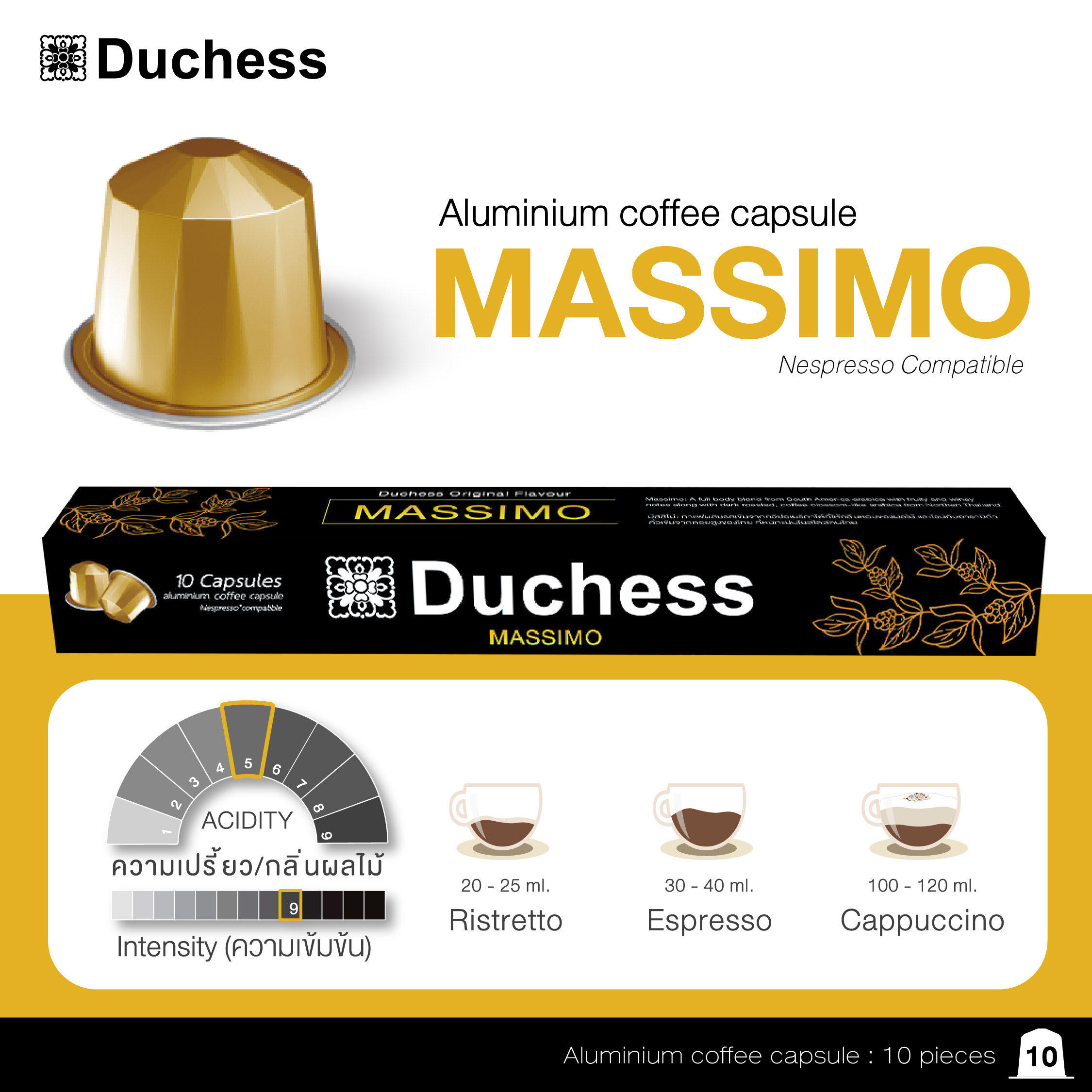 Duchess Coffee Capsule 1 กล่อง 10 แคปซูล มี 15 รสชาติ สามารถเลือกรสชาติ ...
