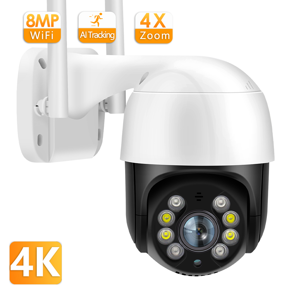 4K 8MP PTZ Camera WiFi Outdoor Wireless IP Camera 4X Zoom 5MP HD CC ...