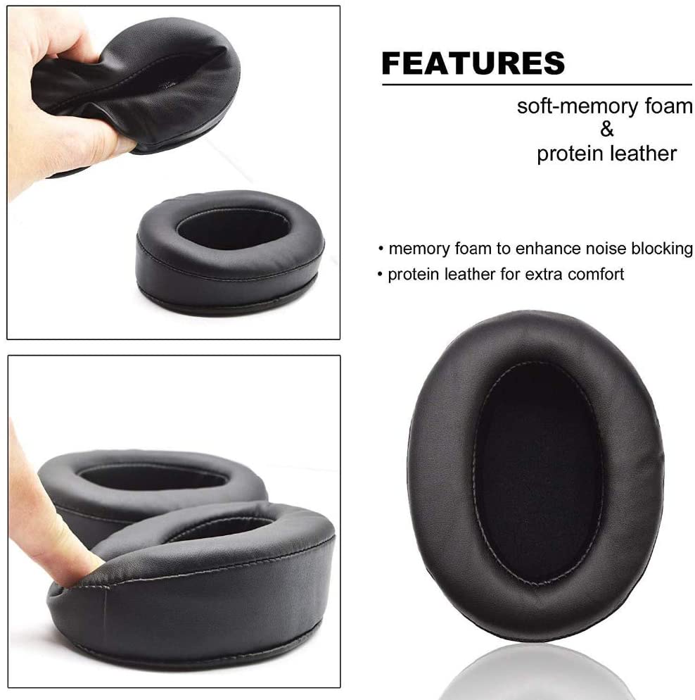 Replacement Ear Cushions Ear Pads Memory Foam Leather Earpads for ATH ...