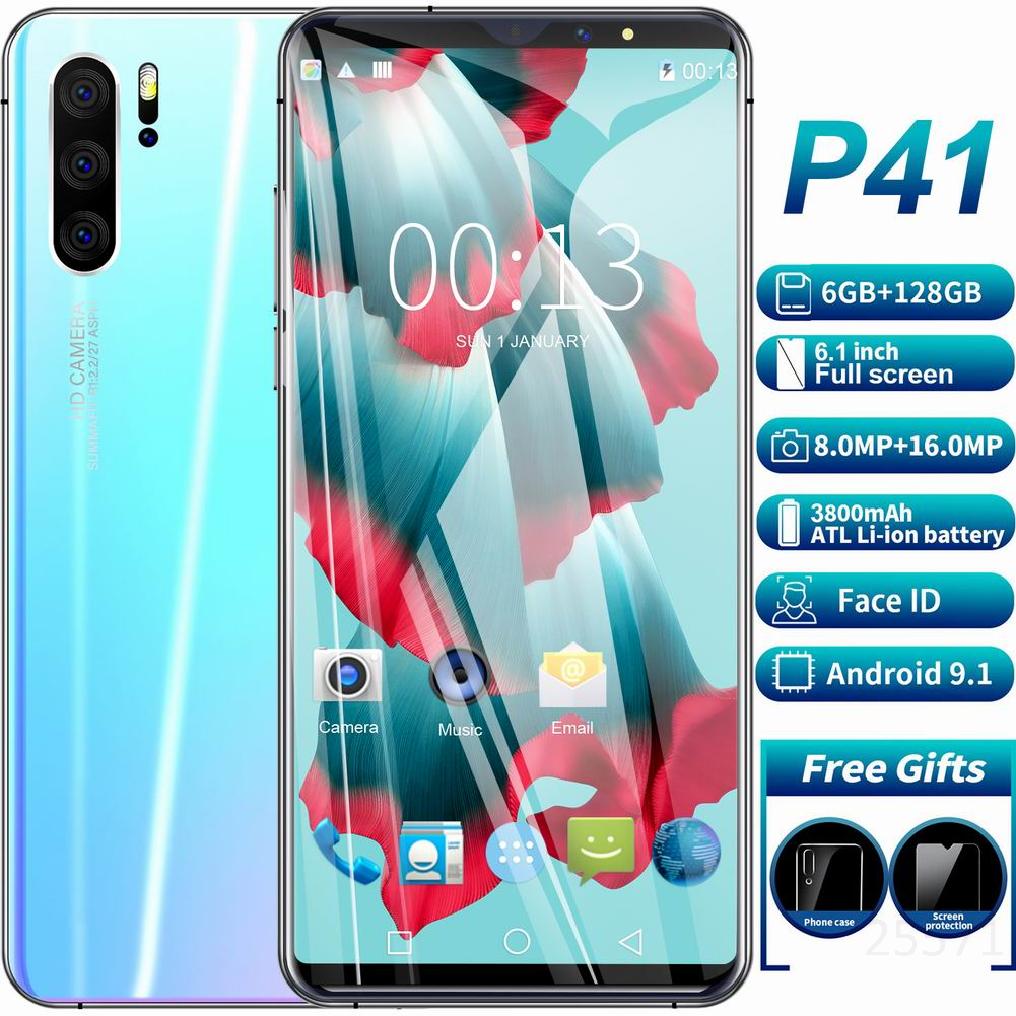 6.1 "HD Dewdrop Smartphones Android 6 + 128GB หน่วยความจำ 8 + 16MP ...