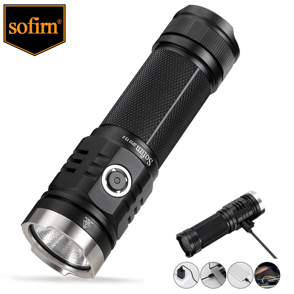 Sofirn SP33V3.0 3500lm Powerful LED Flashlight USB C Rechargeable Torch ...