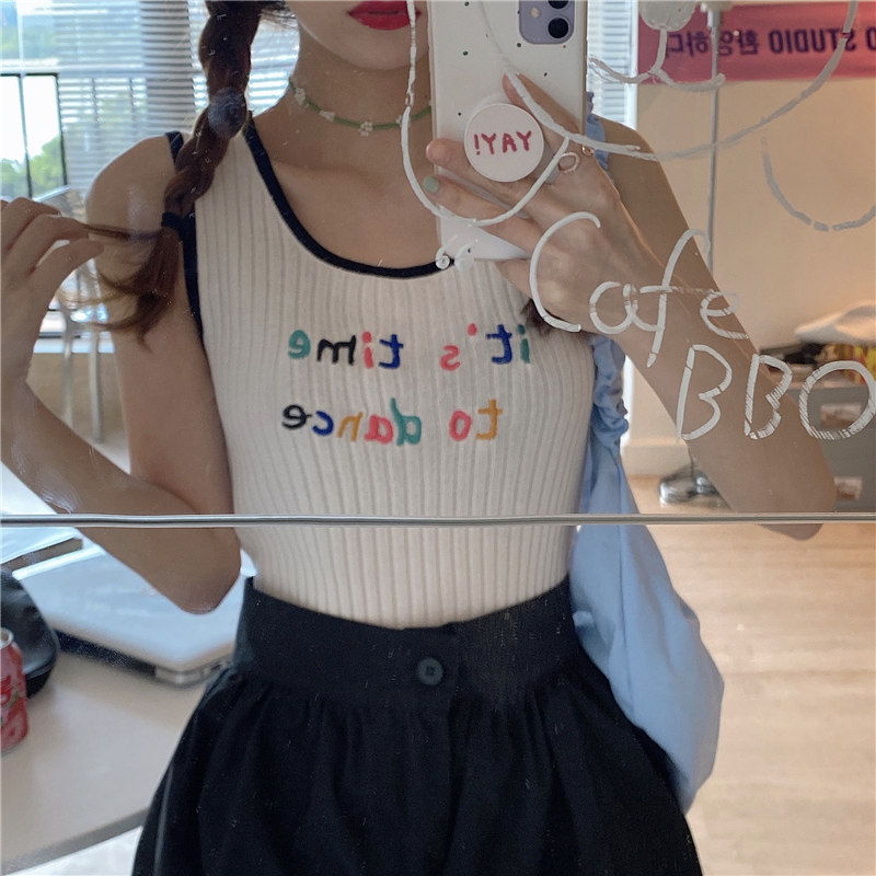 Gakki เสิ้อกล้ามไหมพรม สไตล์เกาหลี ผ้านิ่มใส่สบาย ฟรีไซส์ C438# | Lazada.co.th