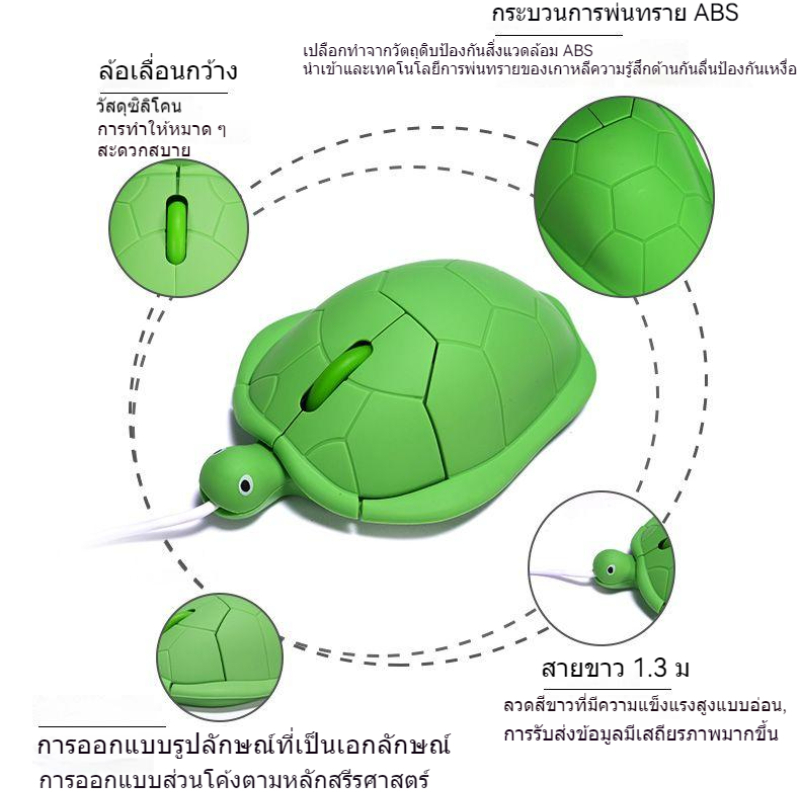 หนูรูปเต่า turtle shaped mouse เมาส์แบบมีสาย เมาส์ไร้สาย เมาส์ที่ ...