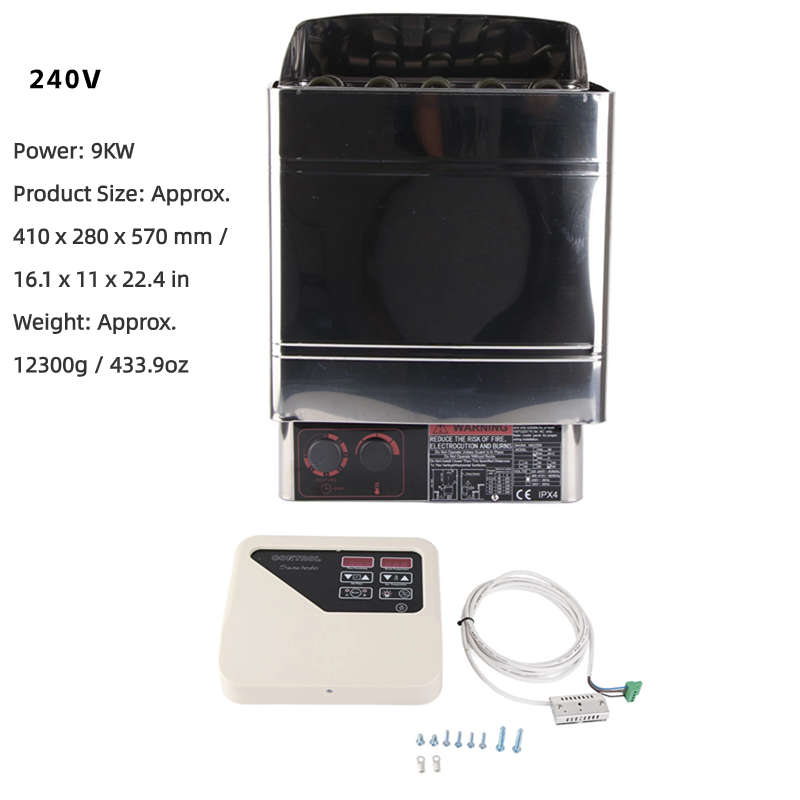 9KW Stainless Steel Sauna Heater Stove High Temperature Protection ...