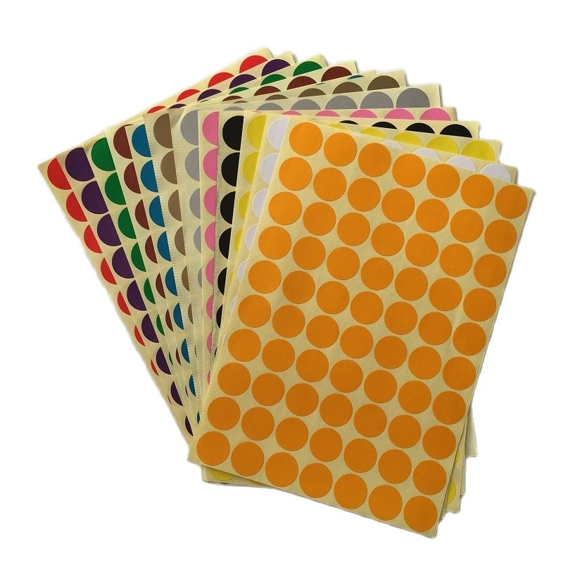 Size 6mm 8mm 13mm Mix Color Round Coding Stickers Solid Dot Stickers ...