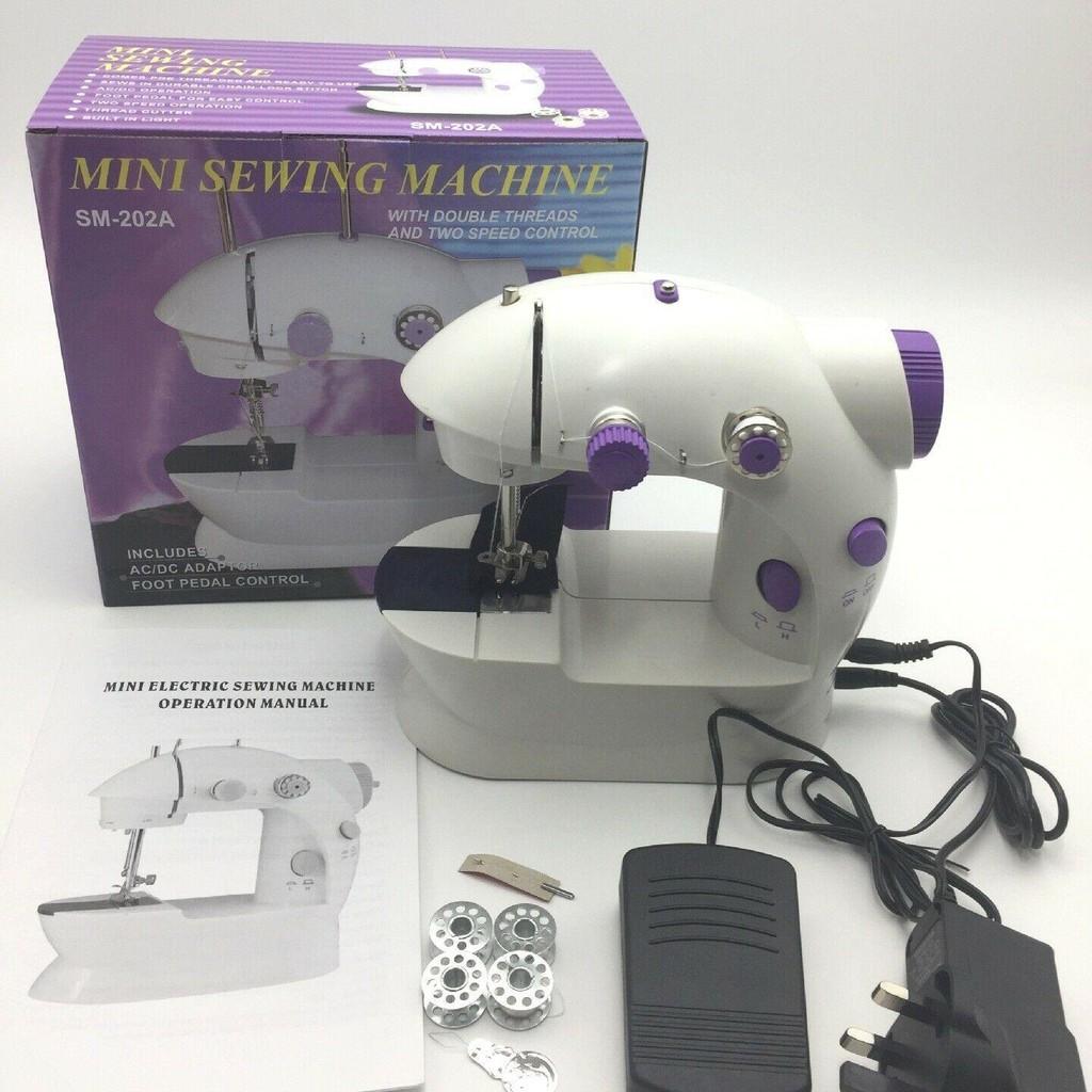 จักรเย็บผ้าขนาดเล็ก พกพาสะดวก รุ่น SM-202A Mini Sewing Machine (สีม่วง ...