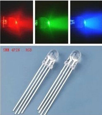 RGB 5 mm led Common Anode จำนวน 3 หลอด (ขาร่วมใช้ไฟบวก) | Lazada.co.th