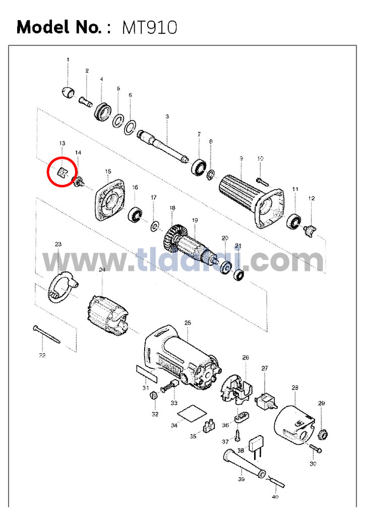 ยอยยาง (แท้) หินเจียรคอยาว Makita มากีต้า รุ่น M9100B #13, GD0600 ...