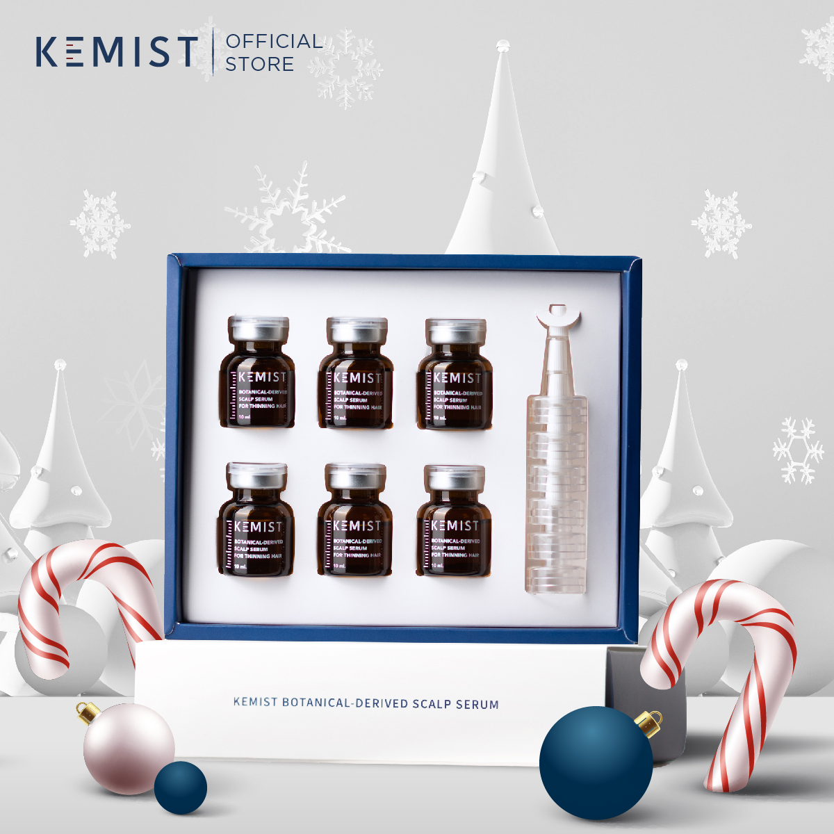 KEMIST | เซรั่มบำรุงหนังศีรษะเพื่อเส้นผมที่หนาขึ้น (ชุด 2 กล่องสำหรับ 3 ...