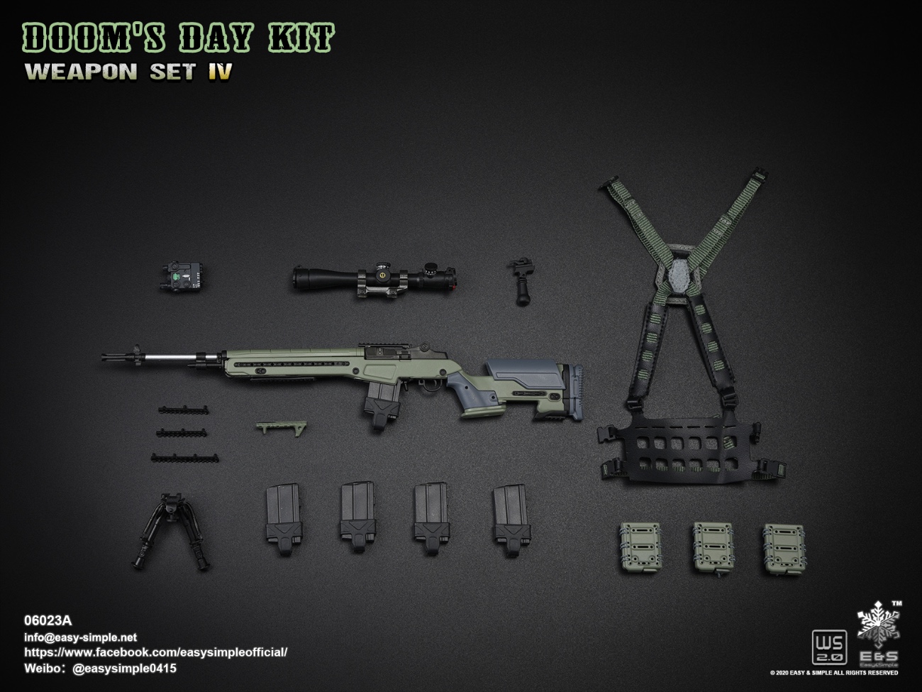 ง่ายและเรียบง่าย ES 06023 16ทหาร PMC อาวุธอุปกรณ์ M14 S Niper ปืนแขวน ...