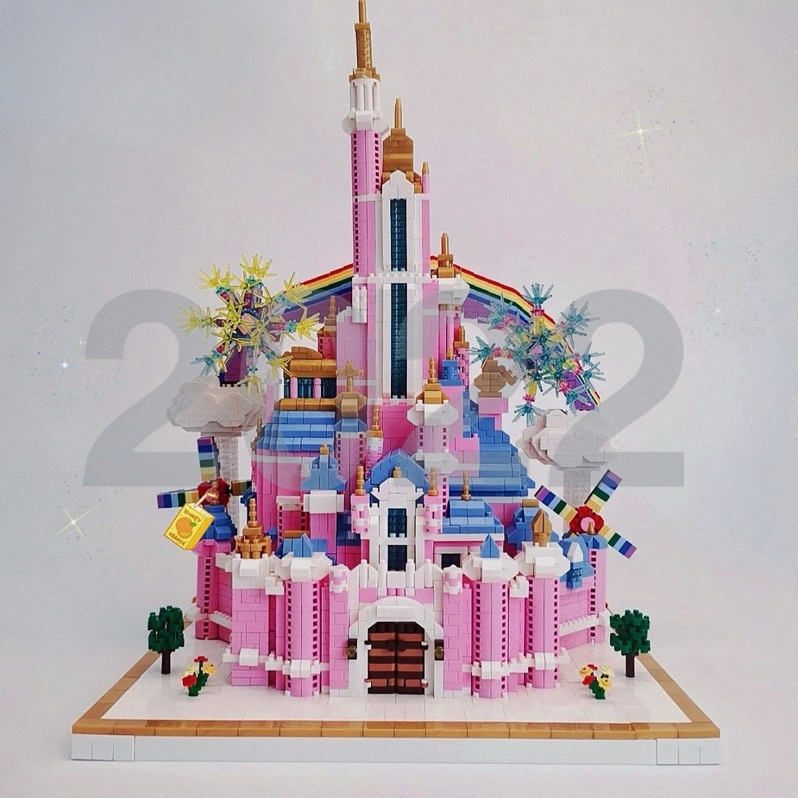 ใช้งานร่วมกับ LEGO อิฐ Disney Pink Castle Girls Series อนุภาคขนาดเล็ก ...