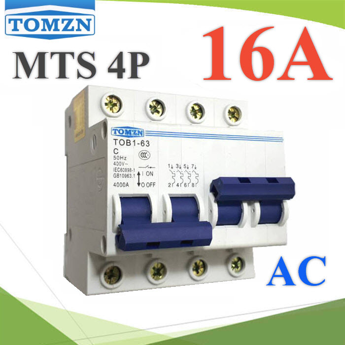 MTS เบรกเกอร์สวิทช์ 2 ทาง ระบบไฟ AC MCB 4P 16A-63A TOMZN รุ่น MTS-4P ...