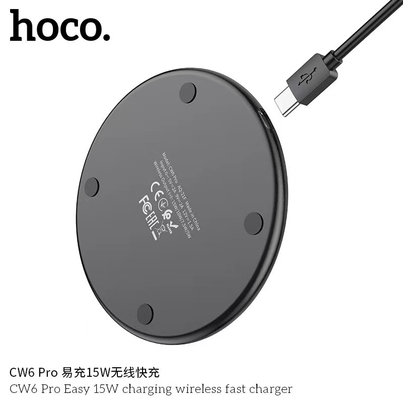 Hoco CW6 Pro แท่นชาร์จไร้สาย 15W ฟาสชาร์จ ชาร์จเร็วแรง ชาร์จมือถือ หู ...