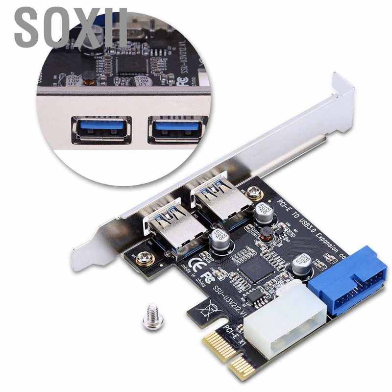 Soxii 2 Ports PCI-E to USB 3.0 HUB PCI Express Expansion 19pin ...