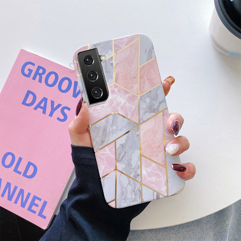 Doubleone ป้องกันเคสโทรศัพท์ชุบ Geometric Marble Case ฝาหลังเคสกัน ...