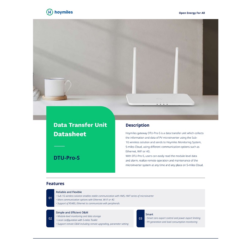 Hoymiles DTU-Pro-S for used with HM-2000 connect WIFI and set Zero ...