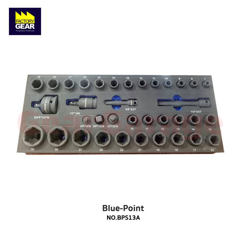 BLUE-POINT NO.BPS13A 3/8"&1/2"Dr. Impct. Socket set ชุดลูกบล็อกลมขนาด 1/2”และ ขนาด 3/8” (บลู ...