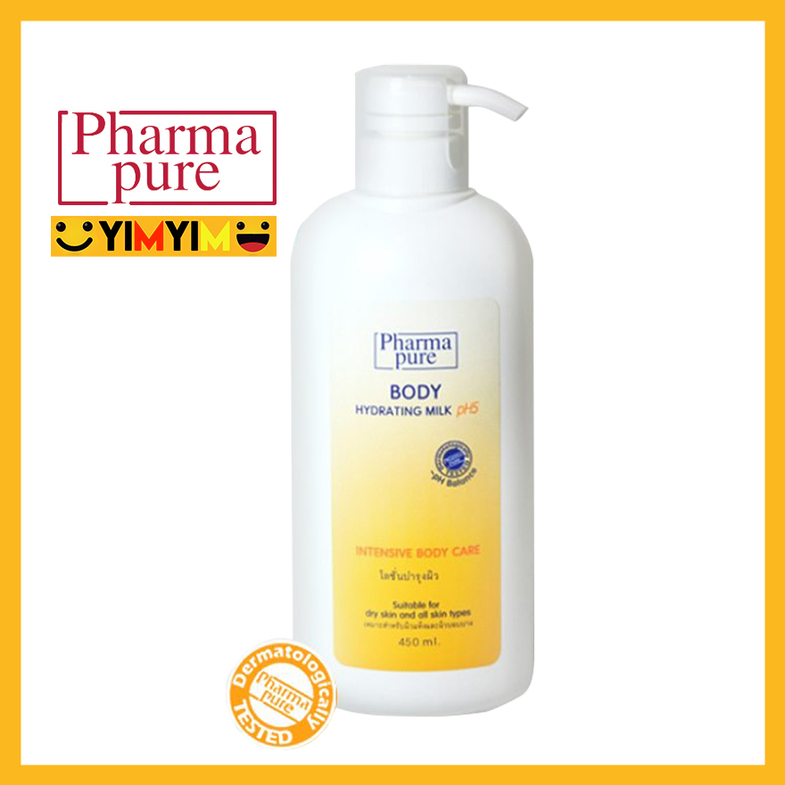 PHARMAPURE BODY HYDRATING MILK LOTION PH5 450ML หมดอายุ 09/24 ฟาร์มาเพ ...