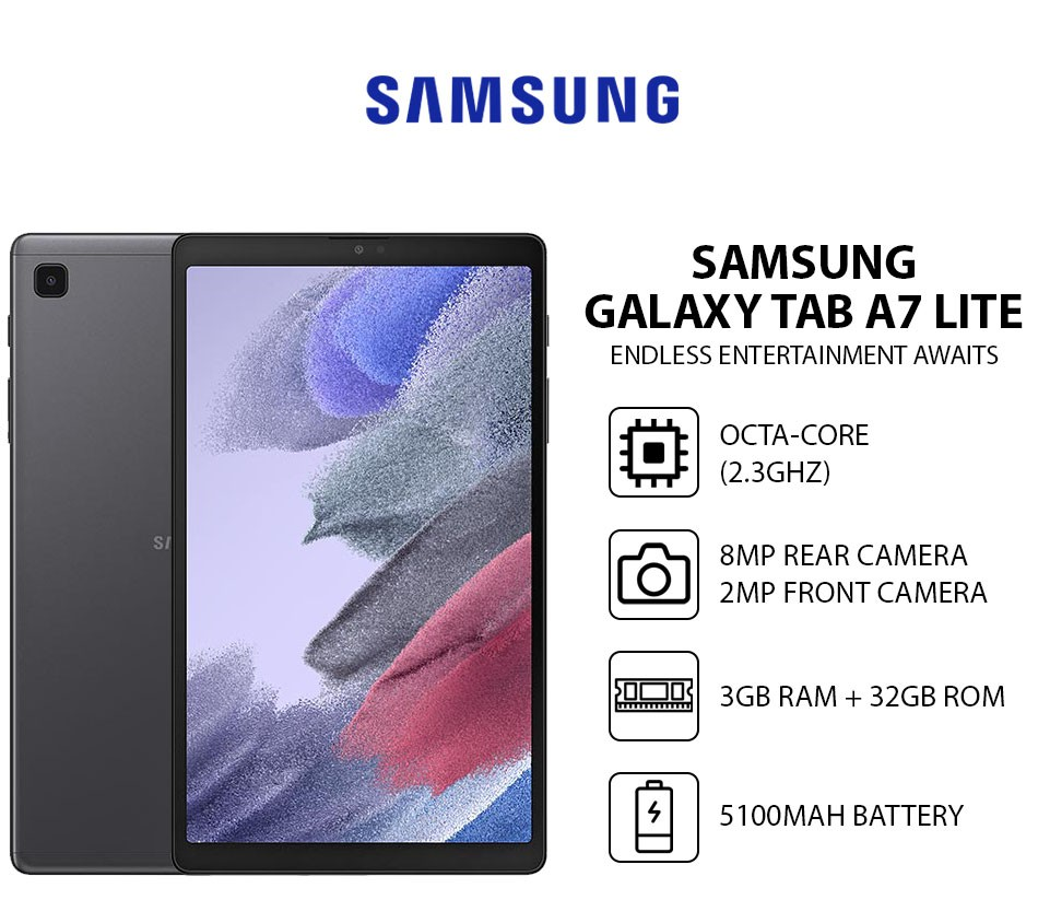 Samsung Galaxy Tab A7 Lite Ram3/32GB (LTE หรือ Wifi) เครื่องใหม่ศูนย์ ...