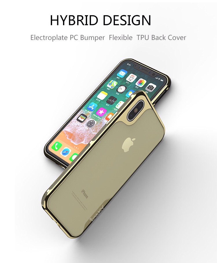 iPaky Luxury Electroplated Clear Silicone TPU Case for Apple iPhone X ...