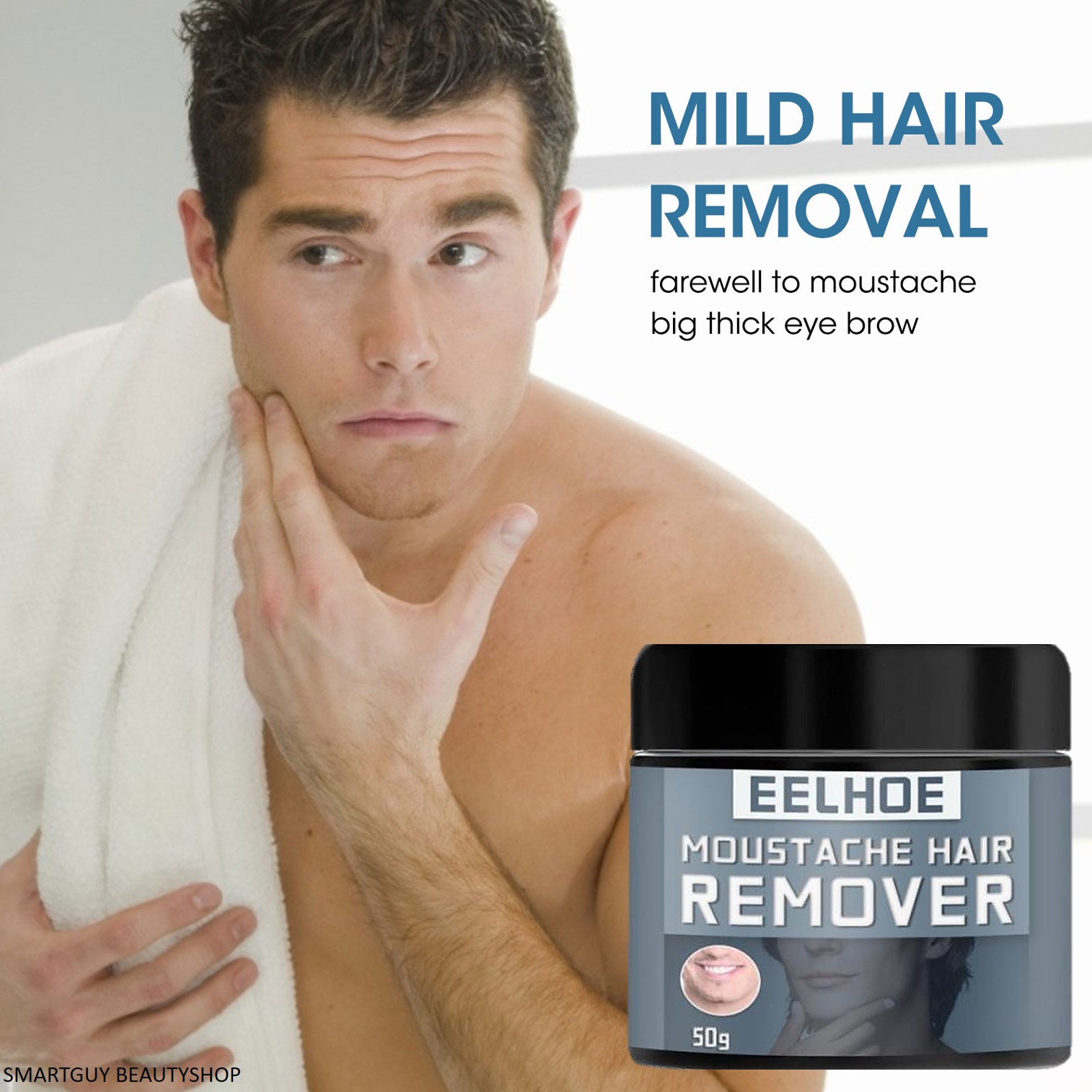 EELHOE Moustache Hair Remover 50g ครีมกำจัดหนวดและขนสูตรอ่อนโยนสำหรับ ...