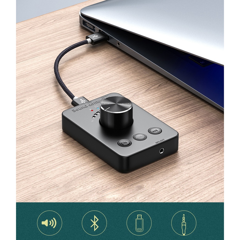 USB External Volume Control Adjust Knob Bluetooth 5.1 with Play Pause ...