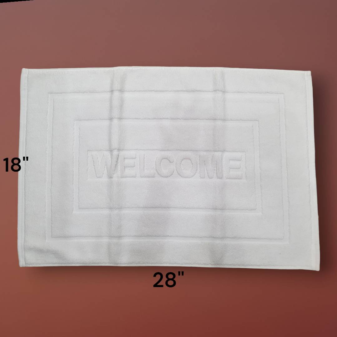 LEREEN ผ้าขนหนูเช็ดเท้า WELCOME สำหรับโรงแรม 18x28 น้ำหนัก 8 ปอนด์ (ขน ...