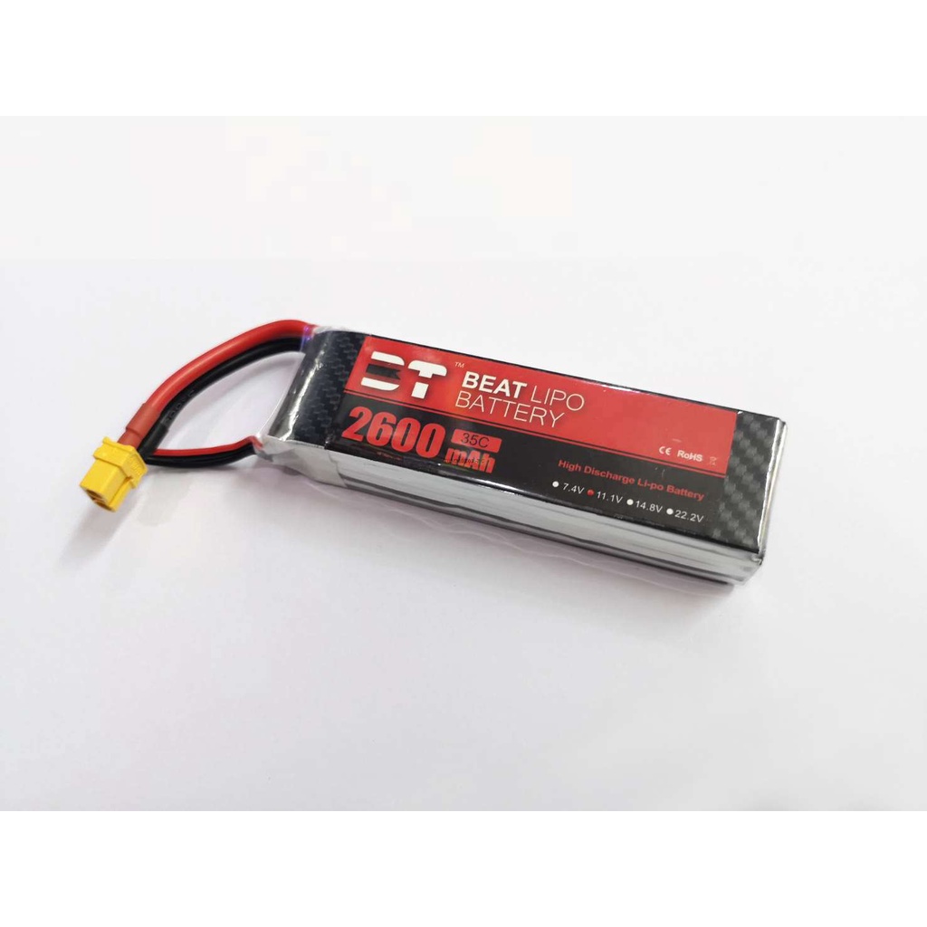 JB12 แบตมือถือ แบตโทรศัพท์ แบตลิโพ 3เซล ยี่ห้อ BT BEAT 11.1V 2200mAh 35C/25C 3S Lipo Battery ...