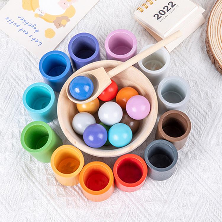 Wooden Sorting Toys Ball Color Learning Toys Color Matching/Sorting ...