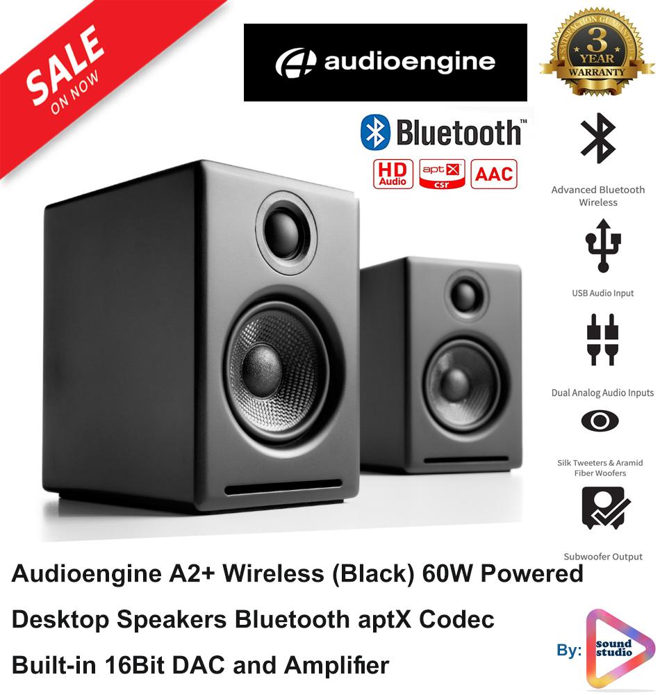 Audioengine A2+ Wireless 60W Powered Desktop Speakers, Bluetooth aptX Codec, Built-in 16Bit DAC ...