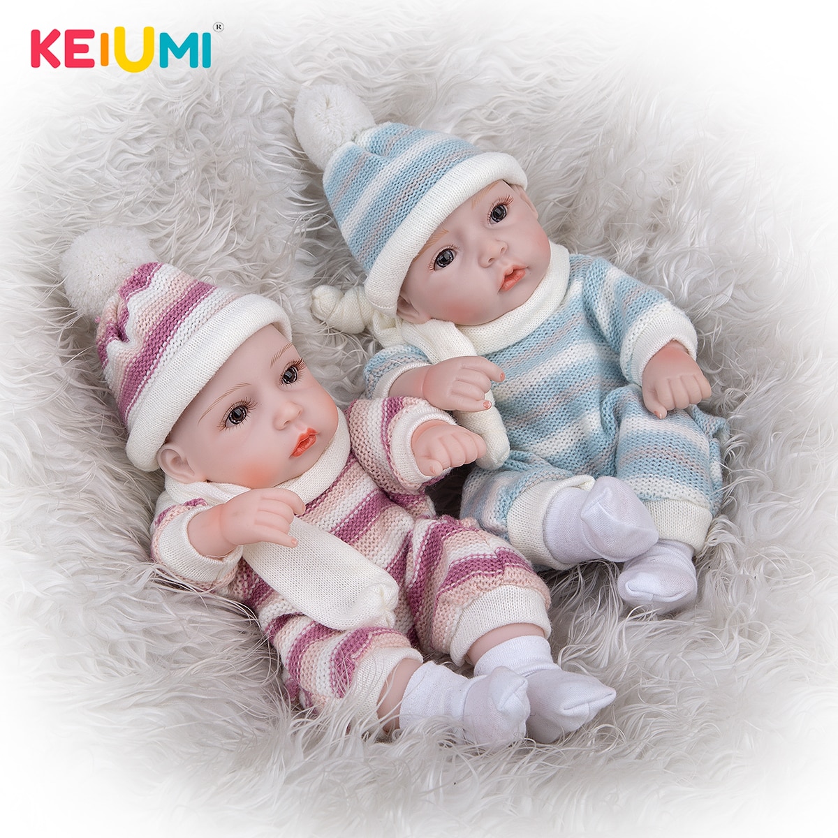 11 Inch Mini Twins Full Silicone Vinyl Reborn Baby Girl Doll Look Like ...