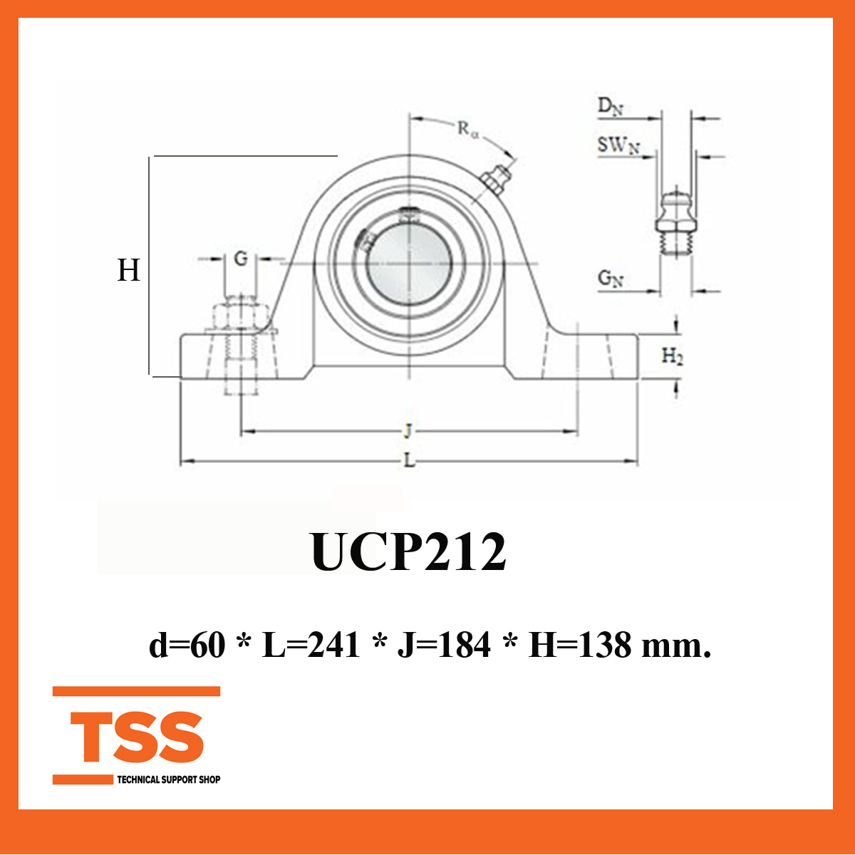 UC212 + P212 ตลับลูกปืนตุ๊กตา UCP212 BEARING UNITS ( เพลา 60 มม. ) UCP 212 - Technical Support ...