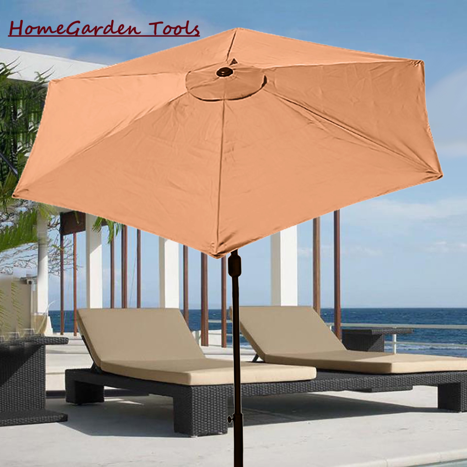 【Ready】 Sun Terrace Beach Umbrella Garden Parasol Patio Dia 9.8ft Anti ...