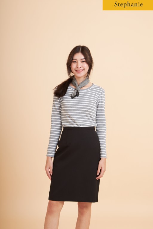 STEPHANIE BASIC SKIRT กระโปรงทรงเบสิค ความยาวระดับมาตรฐาน (OWK01BL) | Lazada.co.th