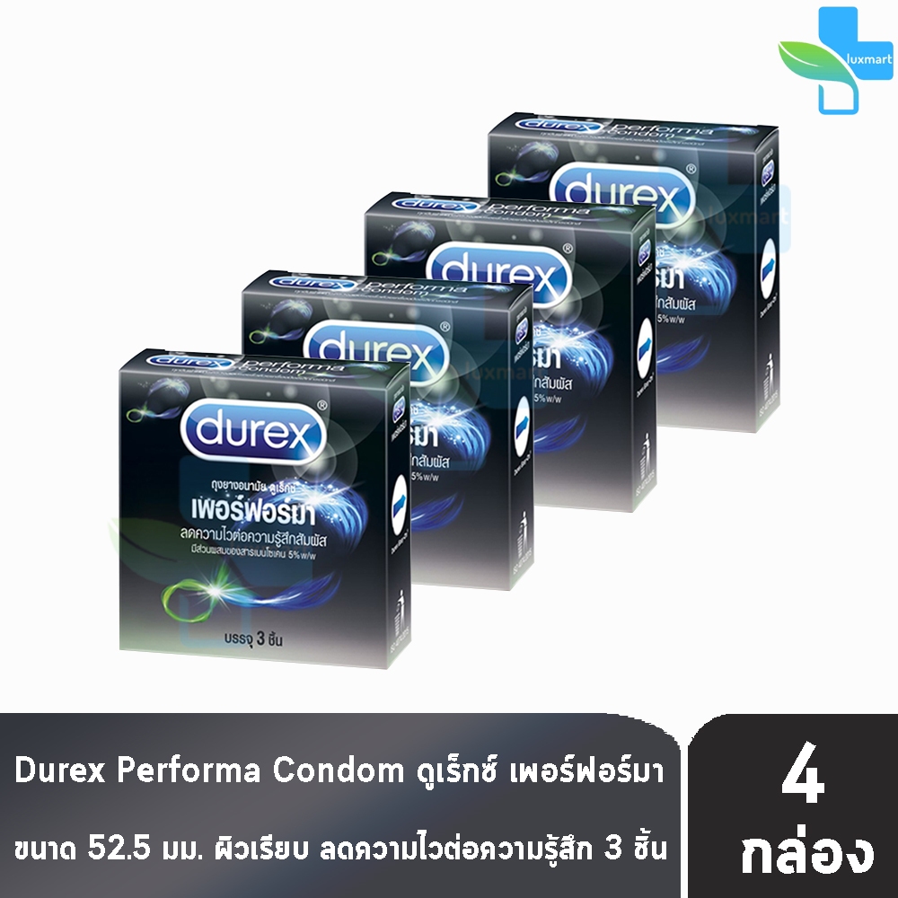 Durex Condom ถุงยางอนามัย ดูเร็กซ์ ขนาด 49-56 มม. บรรจุ 3 ชิ้นกล่อง 4 ...